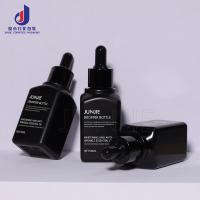 China Customized Logo Wholesale 40ml 50ml Empty Square Essential Oil Plastic Bottle With White Cap Skin Care Serum Dropper Bottle for sale