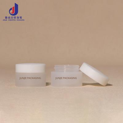 China 5g logo Printing Round Plastic  Cream Bottle UV Process, Small Volumn Cream Jar with lid for sale