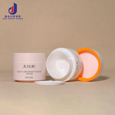 China Empty PP Plastic skincare Scrub Cream Jars Various Sizes for Skin Care Colors 30g 50g 60g Colored Lids for Face Body Care for sale