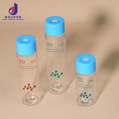 China Custom 120ml 100ml 60ml Plastic PET Container Rotating Twist up Top Twist-up Toner Lotion Pump Bottle for sale
