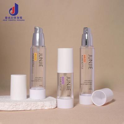 China 15ml 30ml 50ml Airless Pump Bottle with Sliver Pumb PP Vacuum Cosmetic Lotion Cream Bottles Packaging for sale