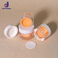 China Luxury Clear Orange Double Wall Plastic Cream Jar 10ml 15ml 20ml 30ml 50ml Capacities with Screw Top Cap for Cosmetics for sale