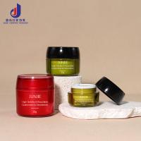 China Luxury Custom 80g Plastic Jar Empty Body Face Skin Care Acrylic Cream Jar Cosmetic Round Red Green Jar Packaging for sale