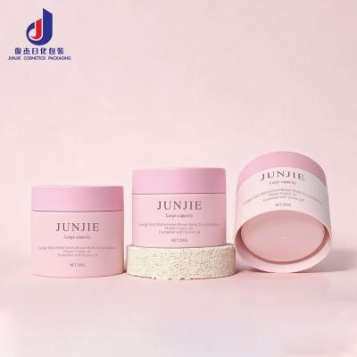 China Custom Logo 300ml/200ml Plastic PP Cream Jar Empty Cosmetic Container Round Shape for Body Scrub Clay Cream Soft Shampoo Lotion for sale