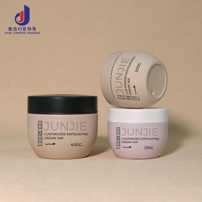 China 200g 250g 400g Plastic Body Butter Jars PE Scrub & Mud Film Container Refillable Cosmetic Jars For Face Cream & Skincare Products for sale