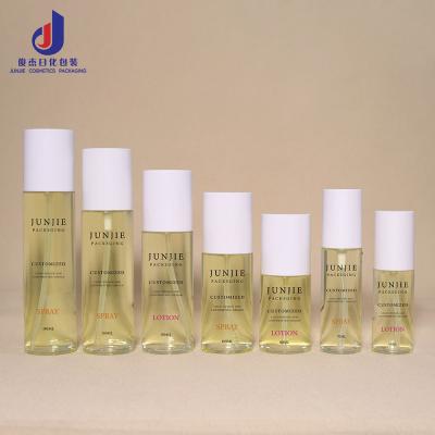 China Clear Thick Lotion Pump Bottle Perfume Spray Bottle 50ml 70ml 80ml 100ml 130ml Press Bottle White Pump Head for sale