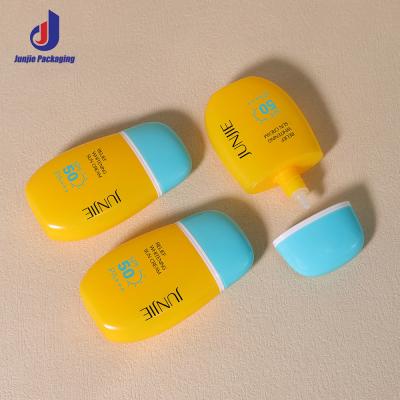 China Customized 2025 50ml PE Plastic Squeeze Tube for Sunscreen Face Cream PE Hand Cream Packaging Bottle Screw Cap Skincare Usage for sale