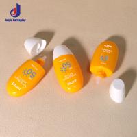 China Luxury 50ml Oval Sunscreen Bottle with Unique Custom Screen Printing, Easy to Squeeze, 50 SPF 5-Layer Lotion for sale