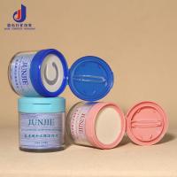 China Junjie 100ml-700ml Plastic PET Clear Frosted Cosmetic Face Mask Toner Pad Balm Cream Jar with Tweezers for Make up Cotton for sale