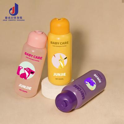 China Junjie Custom Clear Pink PE Cosmetic Toner Bottle With Flip Cap Soft Touch Frosted Design Empty Skincare Lotion Packaging for sale