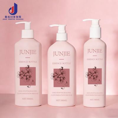 China New Design Plastic Cosmetic Bottle 500ml 300ml Plastic Pump Bottle Plastic Shampoo Bottle for sale