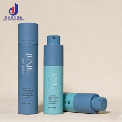 China JUNJIE High-End Double-Wall Round Cap Plastic Twist Spray Airless Pump Bottles 15ml 30ml 50ml Sizes for Facial Serums for sale