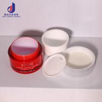 China High Quality in Stock Acrylic Cosmetic Jar 50g Double Wall Plastic Clear Red Comes with Electroplated Silver Screw Top Lid for sale