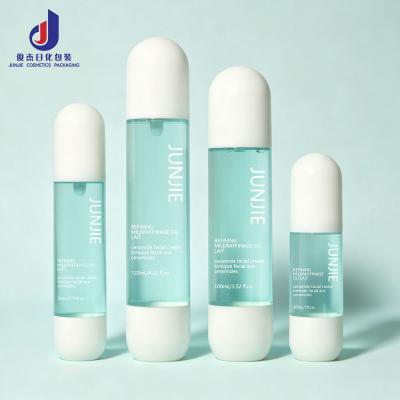 China Oval Round Bottom Capsule Shape 30ml 50ml 60ml 100ml 120ml Airless Pumb Plastic AS Serum Pump Bottle Face Cream Lotion Bottle for sale