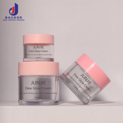 China OEM Custom 20g 30g 60g Luxury PETG Plastic Cosmetics Container with Screw Top for Face Cream Lotion Eye Cream Transparent Cream Jar for sale
