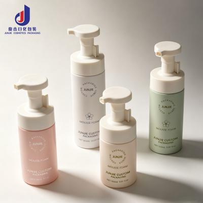 China 200ml/250ml Triangle Shape Facial Foam Pump Bottle Empty Foaming Cleanser Hand Wash Bottle with Pump Foam Spray Bottle for sale