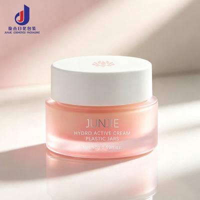 China Luxury 50G 1.7oz Sustainable Plastic Creams Lotion Lip Gloss Containers Jar with Screw Top Lids for Eye Cream for sale