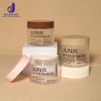 China Custom Color Logo 250ml 300ml Transparent  PET Cream Jars Screw Top Empty Skincare & Hair Mask Packaging UV Printed Lids for sale