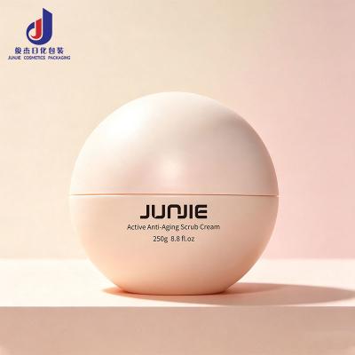 China Supplier Factory Custom PET Spherical 250ml Plastic Cosmetics Jar for Shampoo Lotion Face Masks Skin Care Serums for sale