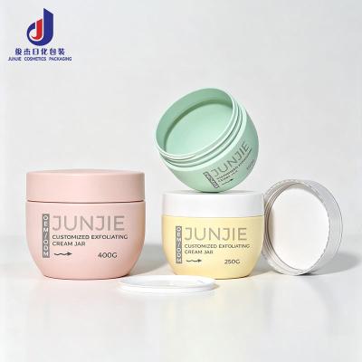 China 400ml 250ml PE Plastic Macaron Colors Cosmetic Jars Cream Skin Care Screw Care Luxury Recycled Container Packaging for sale
