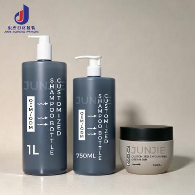 China Wholesale Custom 1L HDPE Plastic Bottles Empty Refillable Containers for Shampoo Body Wash Shower Gel Beauty Personal Care for sale