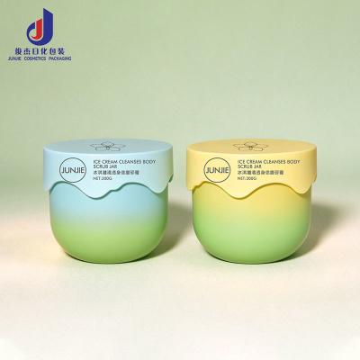 China Wholesale Personalized Logo Printed PET Empty Plastic Hair Body Scrub Container Jar 250ml 300ml Body Butter Custom Logo for sale