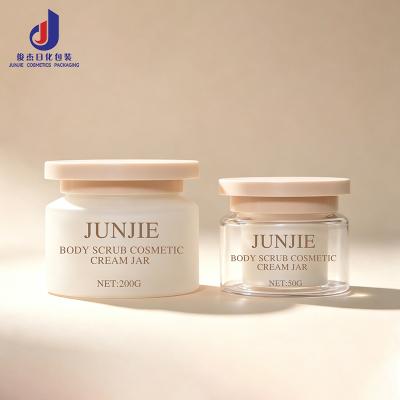 China Wholesale Custom 200ml PET Plastic Cosmetic Jars with Screw Top Empty Luxury Containers for Shampoo Body Scrub Hair Mask OEM for sale