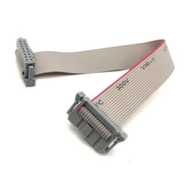 China 16 Pin Flat IDC Ribbon Cable Harness PVC Polyester 2.54mm Electric 10cm for sale