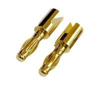 China Customized Size 4mm Male Banana Plug Connector With Gold And Threaded Shroud Guaranteed for sale