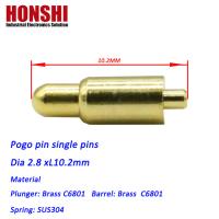 China 2.8mm Pogo Pin Connector Dip Type Gold Plated Brass Pogo Pin for sale