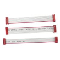 China 8 Pin 10 Pin Male Flat Cable Assembly IDC Ribbon Cable Red Micro Match Connector for sale