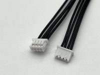 China 2.54mm Pitch 4 Pin Dupont Cable Assembly UL1007 24awg Black Customized Length for sale