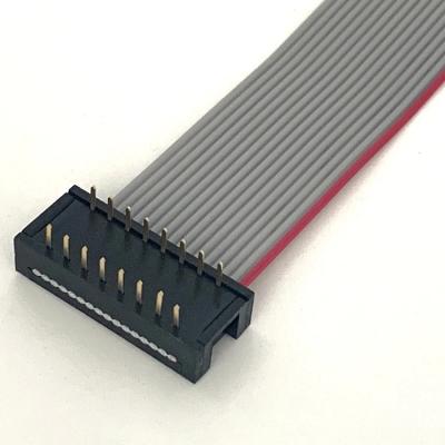 China DIP Plug Grey Flat Cable Assembly 16 Pin Ribbon Cable UL2651 28awg 2.54mm Pitch for sale