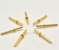 China CNC Lathe Machined Pins Round Copper Contact Pins With Gold Plating Electric Power for sale