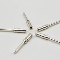 China CNC Lathe Machined Pins Round Copper Contact Pins With Gold Plating Electric Power for sale