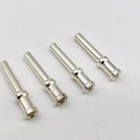 China CNC Lathe Machined Pins Round Copper Contact Pins With Gold Plating Electric Power for sale