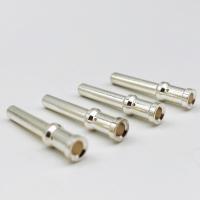 China CNC Lathe Machined Pins Round Copper Contact Pins With Gold Plating Electric Power for sale
