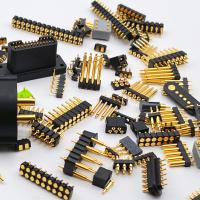 China Female Pogo Pin Connector 6P Gold Plated H2.5 Dip Type Brass Contact For PCB High Current for sale