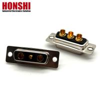 China 3V3 30A Solder Type Male D Sub Connector With Brass Gold Plated Contact Material for sale