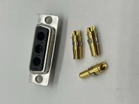 China 3V3 30A Solder Type Male D Sub Connector With Brass Gold Plated Contact Material for sale