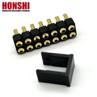 China 2.54mm High Current Pogo Pin Connector Female 2x7P Gold Plated H2.5 SMT Type For PCB for sale