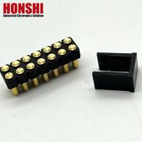 China 2.54mm High Current Pogo Pin Connector Female 2x7P Gold Plated H2.5 SMT Type For PCB for sale