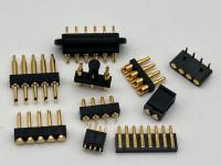 China 2.54mm High Current Pogo Pin Connector Female 2x7P Gold Plated H2.5 SMT Type For PCB for sale