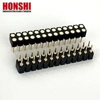 China 2.54mm Dual Row PCB H3.0mm 7.4mm Straight Brass Machined Round Female Header Connector for sale