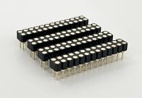 China 2.54mm Dual Row PCB H3.0mm 7.4mm Straight Brass Machined Round Female Header Connector for sale
