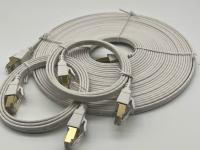 China Custom White 1m Cat8 Ethernet Cable For Network Connection Rj45 Connector Lan Cable for sale