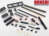 China Gold Plated Machined Pin Header 2.54mm SMT SMD Dual Row Right Angle PCB Connector for sale