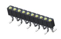 China 1.27mm Machined Female Header H4.1 Round Single Row Right Angle Pin Header Female for sale