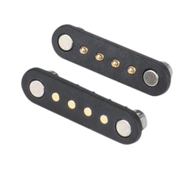 China 4p Magnetic Pogo Pin Through Holes Spring Loaded Connectors Waterproof Connections for sale
