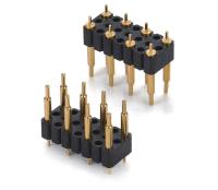 China Custom 5.08mm Pitch Pogo Pin Connector Male 8 Pin 4.0mm Three Row Spring Loaded for sale